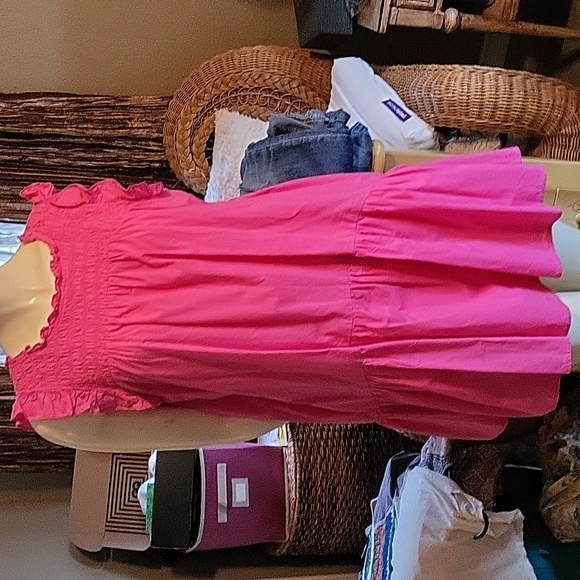 &Mercy | Dresses | Merci Hot Pink Cotton Barbie Above Knee 32 Smock ...